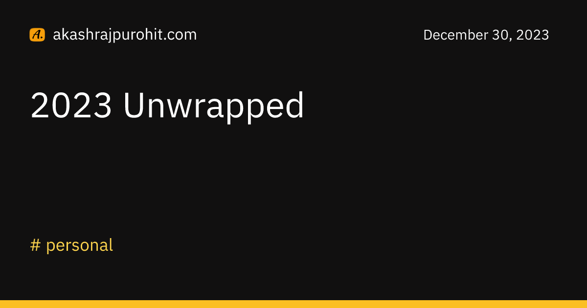 2023 Unwrapped | Akash Rajpurohit
